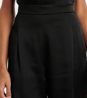 Max Mara Ieti Wide-leg Satin Pants - Black