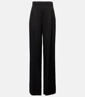 Max Mara Ieti Wide-leg Satin Pants - Black