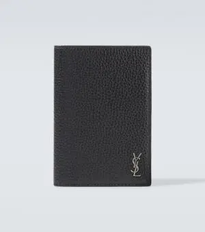 Saint Laurent Leather Passport Holder - Black