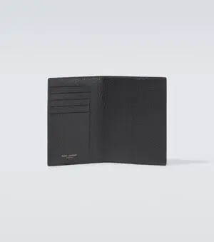 Saint Laurent Leather Passport Holder - Black