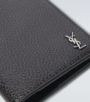 Saint Laurent Leather Passport Holder - Black