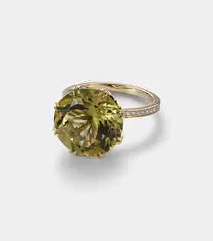 Ileana Makri 18kt Yellow Ring With Topaz And Diamonds - Gold