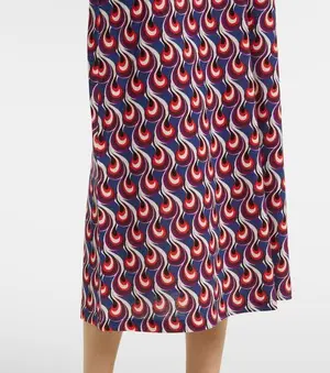 La DoubleJ Sporty Swing Printed Cotton Jersey Midi Dress