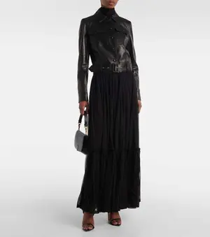 Saint Laurent Cropped Leather Jacket