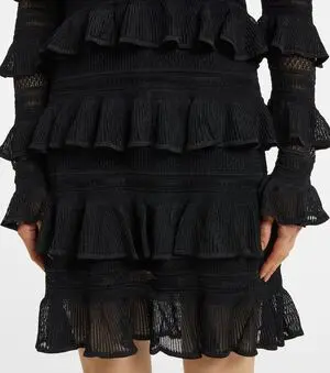 Zimmermann Crush High Neck Frilled Knitted Minidress