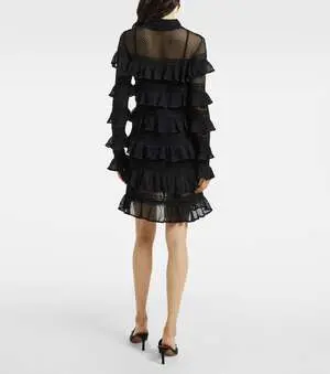 Zimmermann Crush High Neck Frilled Knitted Minidress