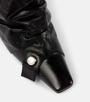 Attico Juno 95 Leather Knee-high Boots - Black