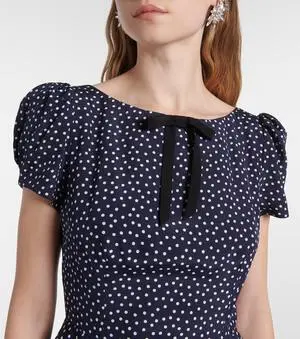 Alessandra Rich Polka-dot Silk Midi Dress