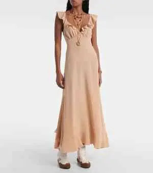 Chloé Ruffled Silk Crepe De Chine Maxi Dress
