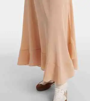 Chloé Ruffled Silk Crepe De Chine Maxi Dress