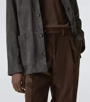 SAMAN AMEL Cotton Corduroy Wide-leg Trousers - Brown