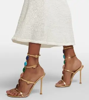 GIANVITO ROSSI Embellished Strappy Sandals - Multicoloured