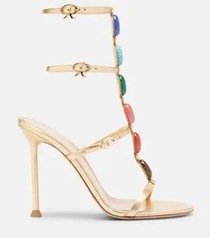 GIANVITO ROSSI Embellished Strappy Sandals - Multicoloured