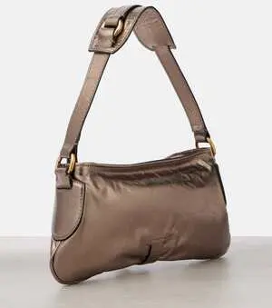 Chloé Kerala 25 Small Metallic Leather Shoulder Bag - Grey