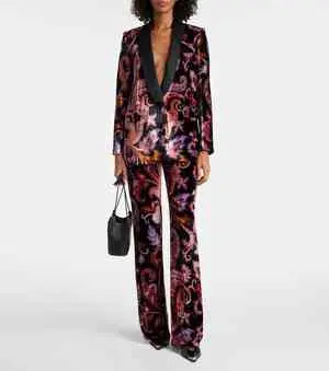 Etro Jacquard Straight Leg Trousers