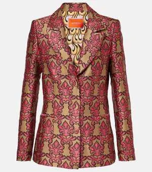 La DoubleJ 24/7 Cotton-blend Jacquard Blazer - Multicoloured