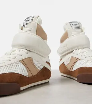 Chloé Kick Leather-trimmed High-top Sneakers