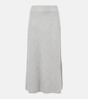 LISA YANG Asta Cashmere Midi Skirt - Grey