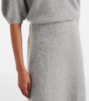 LISA YANG Asta Cashmere Midi Skirt - Grey