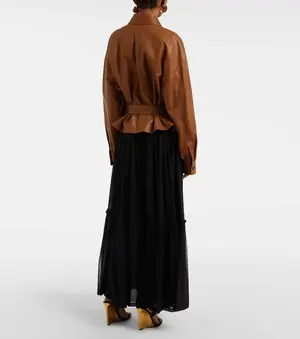 Saint Laurent Saharienne Cropped Leather Jacket