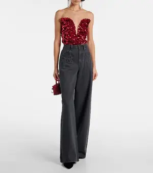 SELF-PORTRAIT Sequined Corset