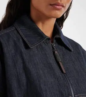Brunello Cucinelli Denim Bomber Jacket