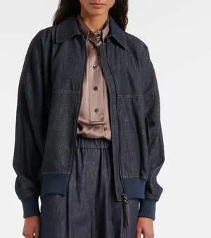 Brunello Cucinelli Denim Bomber Jacket