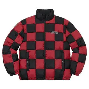 Supreme Checkerboard Puffy Jacket - Red