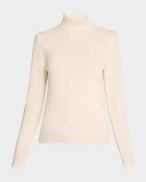 Theory Fold-Over Long-Sleeve Cashmere Turtleneck Sweater - Iv