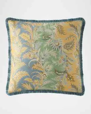 Etro Caladium Pillow With Fringe, 24" Square - Multicolour On Pale