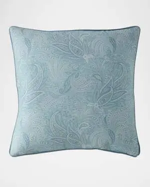 Etro Calathea Embroidered Pillow With Cord, 24" Square - Multicolour On Pale