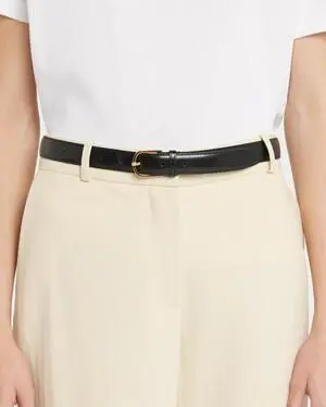 TOTEME Slim Leather Belt - Black