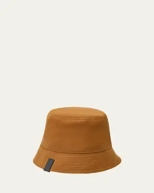 Loewe Waxed Canvas And Tartan Bucket Hat - Beige