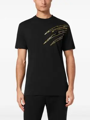 PLEIN SPORT Scratch-print T-shirt - Black