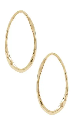 Ettika Hammered Oval Earrings - Gold