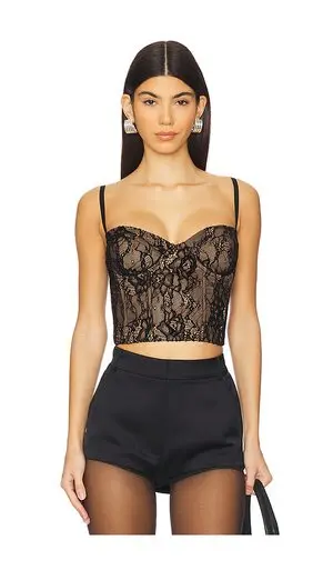 Good American Lace Bustier In Black - Black001