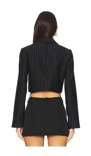 GANNI Compact Stripe Jersey Short Blazer