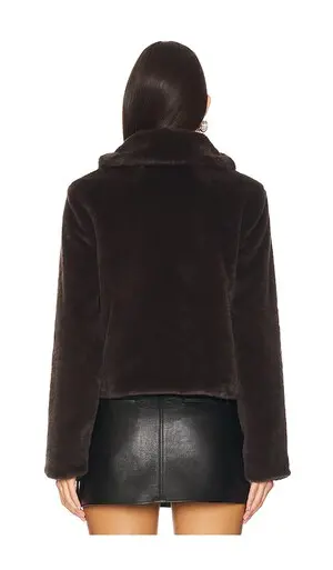 Superdown Faux Fur Jacket With Hook And Eye Closure