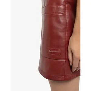 Zadig&Voltaire Jamie Leather Mini Skirt - Cherry