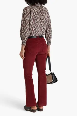 Veronica Beard Cameron Bootcut Corduroy Pants - Claret