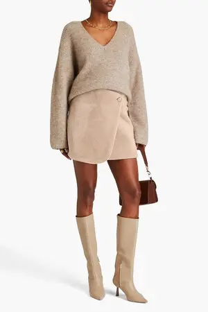 BY MALENE BIRGER Chani Mini Shearling Wrap Skirt