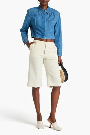 3.1 Phillip Lim Cropped Cotton-chambray Shirt