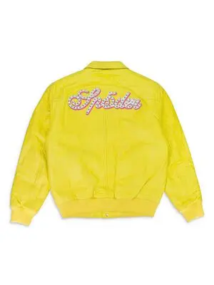 SP5DER Leather Jacket - Yellow