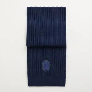 COACH® Restored Double Signature Retro Patch Knit Scarf - Navy