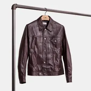 COACH® Restored Leather Trucker Jacket