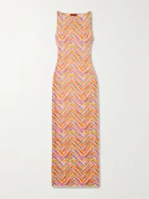Missoni Printed Stretch-tulle Maxi Dress