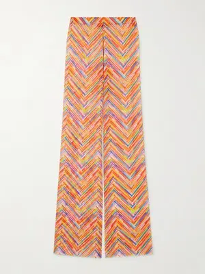Missoni Mare Printed Stretch-tulle Slim-leg Pants