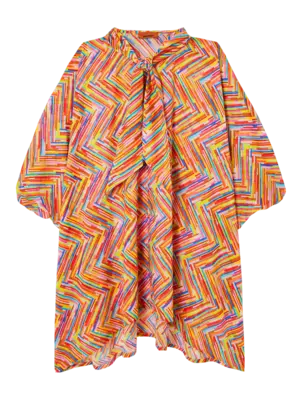 Missoni Mare Pussy-bow Printed Cotton And Silk-blend Voile Kaftan - Multi