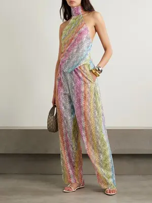 Missoni Mare Striped Cotton And Wide-blend Straight-leg Pants