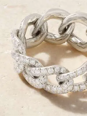 Shay Essential Link 18-karat White Gold Diamond Ring - Silver